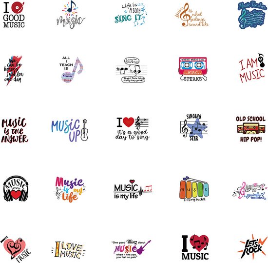 Love music Stickers 50 Stuks - muziekfestival - music Festival - Luxe ...