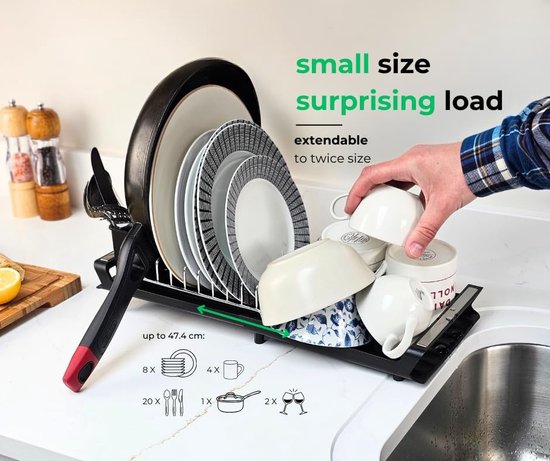 Compact uitschuifbaar afdruiprek, met afdruiprek, uitneembare ...