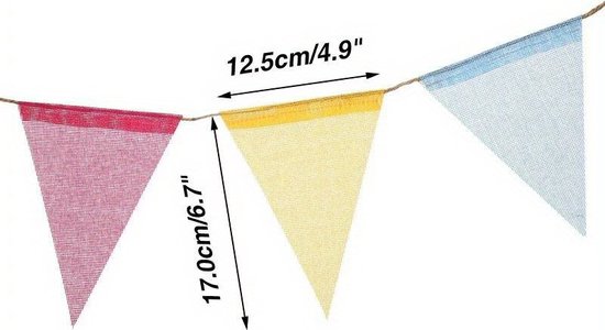 Vlaggenlijn jute 4 meter, slingers slinger verjaardag, feestje ...