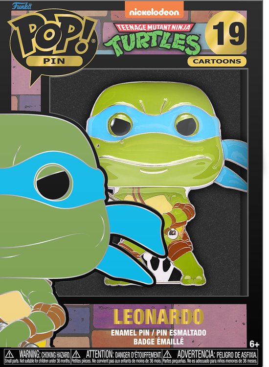 Loungefly: Funko Pop! Pins Cartoons: TMNT - Leonardo Grote Emaille POP ...