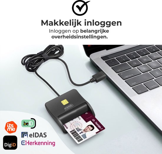Premes - eID Kaartlezer - USB A - identiteitskaartlezer - België ...