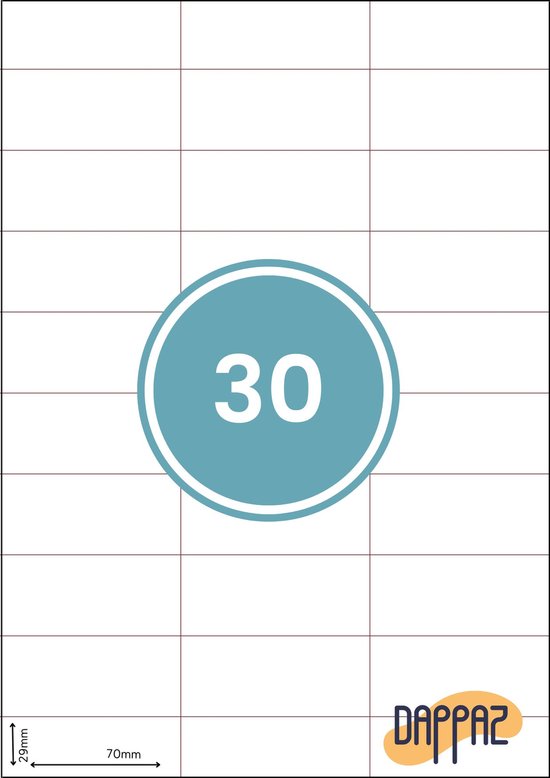 100 Feuilles d'Autocollants A4 Étiquettes à imprimer Wit - 30 ...