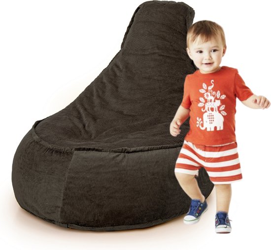 Bobbel Home - Zitzak voor kinderen – Zwart - Poef - Kinderstoel ...