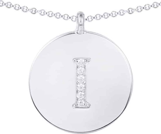 Letter Ketting I | Zilveren ketting initialen I met zirkonia | 925 ...