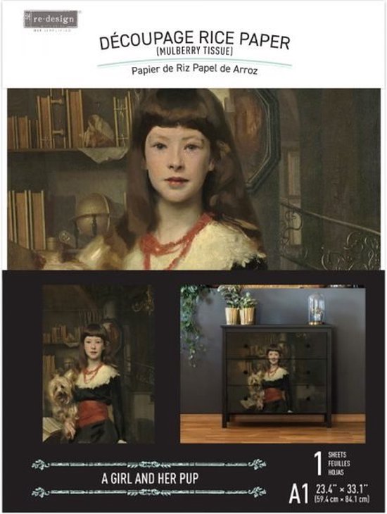 Redesign - Decoupage Rice Paper - A 1 - 'A girl and her pup' | bol