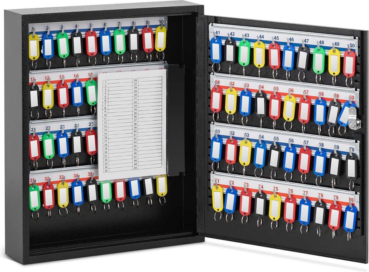 Stamony Sleutelkast - voor 80 sleutels - incl. sleutel tags | bol.com