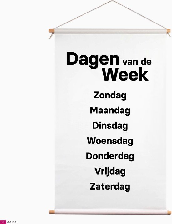 Go Mama - Textielposter - Dagen van de week - Educatieve banners voor ...