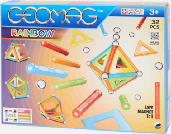 Swiss made - Geomag Rainbow - 32-delig | bol