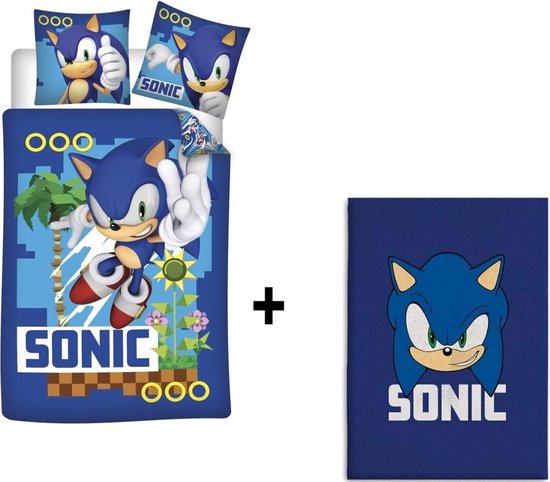 Sonic The Hedgehog - Dekbedovertrek 140x200cm + fleece deken - Plaid ...