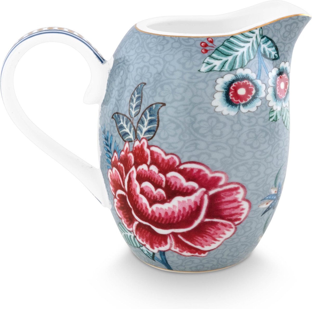 Pip Studio Flower Festival blue - kan - 250ml - melkkannetje - blauw ...