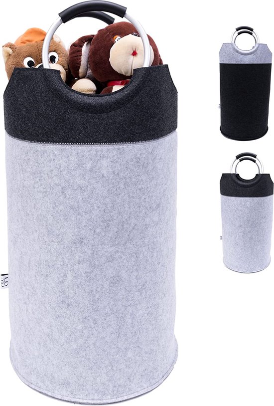 MASIONBASE Waszak van vilt, 90 liter, opvouwbare wasverzamelaar ...