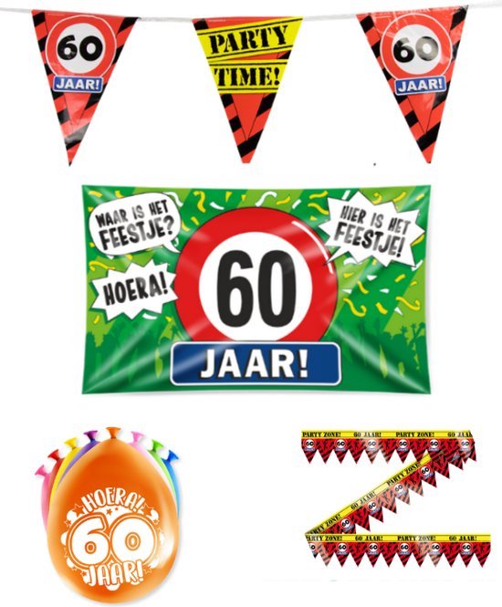 60 jaar versiering pakket - Versiering Verjaardag - Versiering 60 Jaar ...