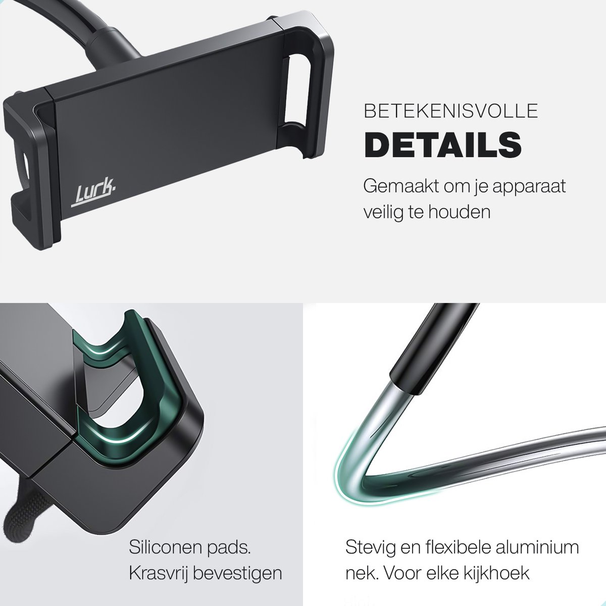 LURK® Tablethouder flexibel en verstelbaar - Telefoonhouder Ergonomisch ...
