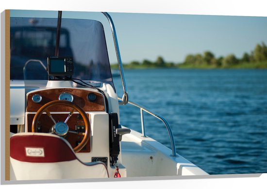 WallClassics - Hout - Stuurmansplek op Boot - 105x70 cm - 9 mm dik ...