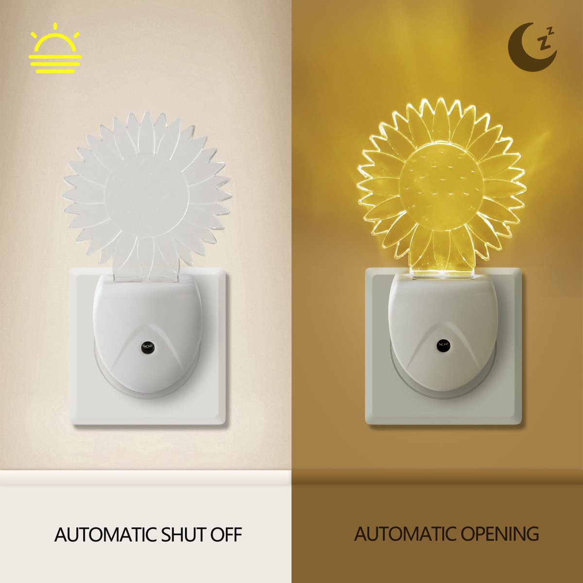 Lampe Plug - Spot Plug avec Capteur Jour et Nuit - 0,5W - RGB - Rond ...