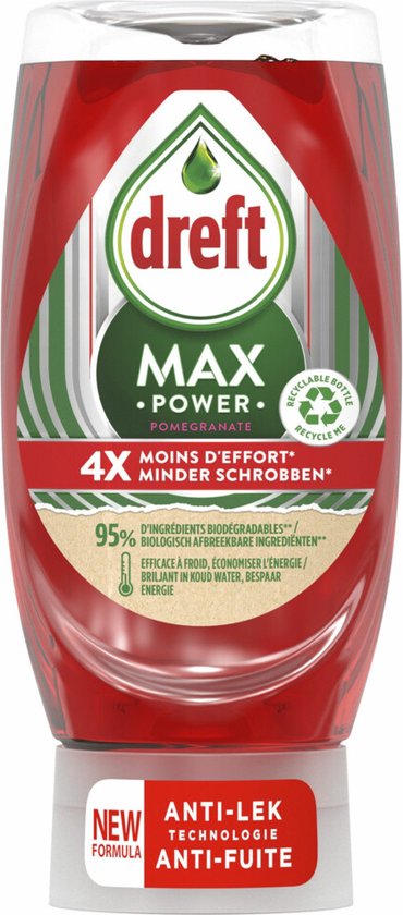8x Dreft Max Power Afwasmiddel Pomegranate 370 ml | bol