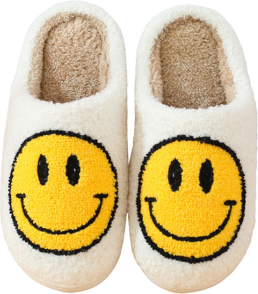 Smiley Slippers - dames sloffen - heren sloffen - smiley pantoffels ...