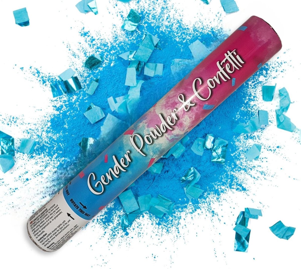 2x Blue Gender Reveal - Babyshower Jongen - Poeder en Confetti - Party ...