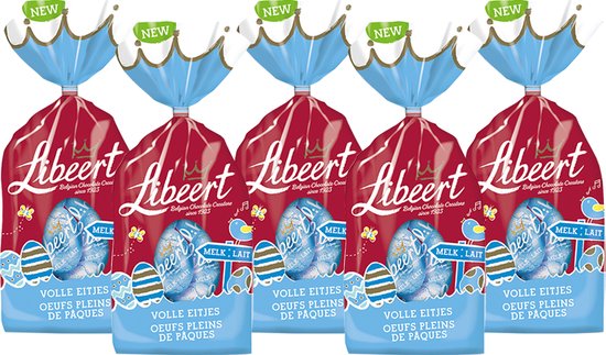 Libeert zakje paaseitjes met volle melkchocolade - 99g x 5 | bol