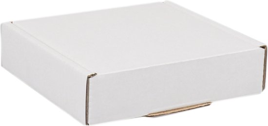 SendProof® Brievenbusdoos - golfkarton - 110x110x28mm - met klep - enkele golf - wit -... | bol.com