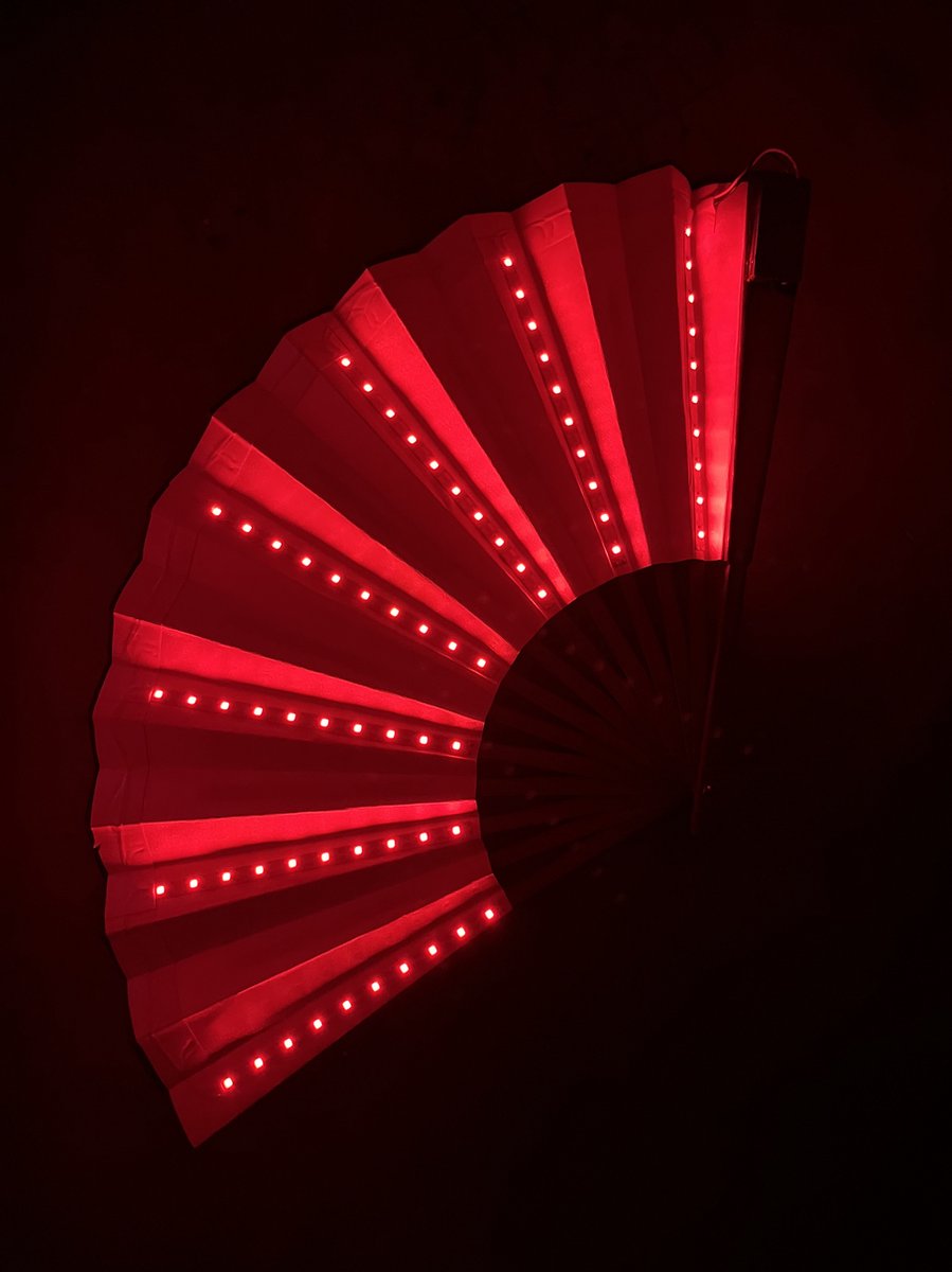 Festival led waaier - Feest - Kleur rood - Rave - Led verlichting ...