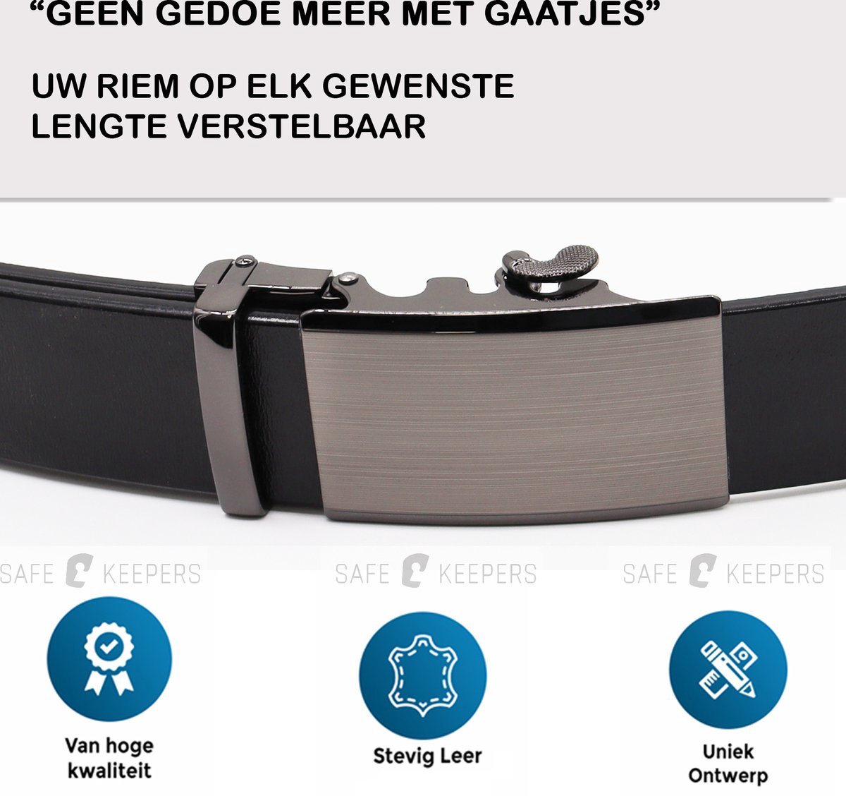 Safekeepers Heren riem - riem automatische gesp - riem zonder gaatjes ...