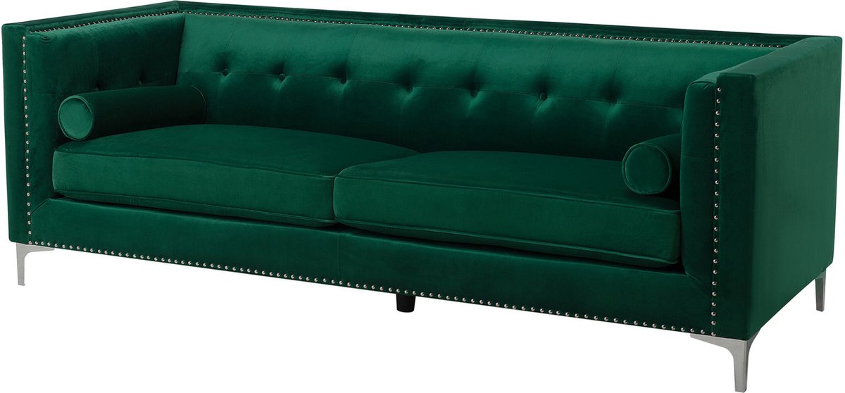 AVALDSENES - Chesterfield bank 2-zits - Groen - Fluweel | bol