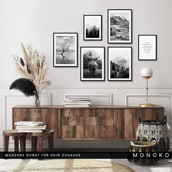 MONOKO® Woonkamer Poster Set - Premium Afbeeldingen Set voor ...