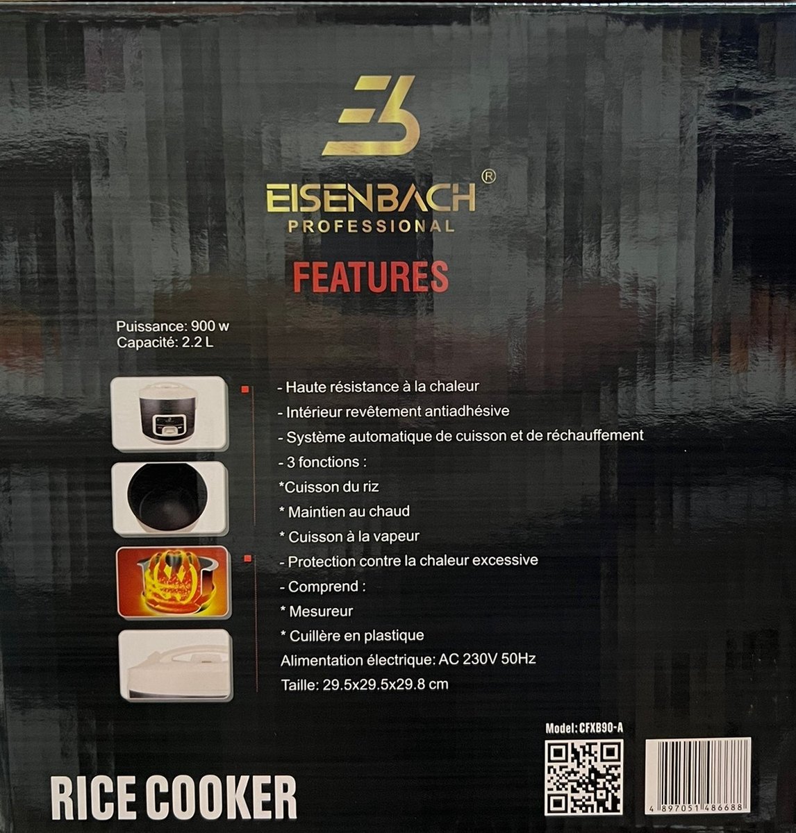 Eisenbach Rijst koker - Rice cooker - 2,2L - 900W - NON-STICK ALUMINIUM ...