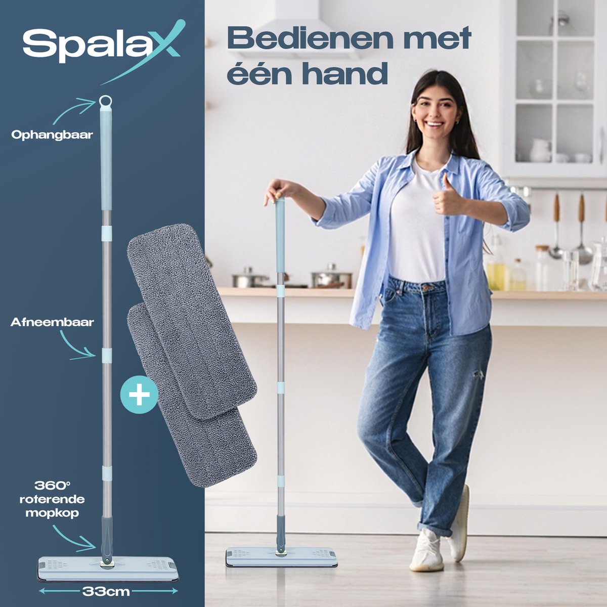 Spalax Vloerwisser - Dweil - Mop Set - Badkamer - Dweilsysteem ...