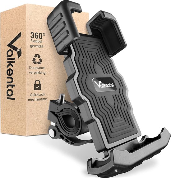 Valkental - "PhoneFix" - Zwart - Mobiele telefoonhouder voor op de ...