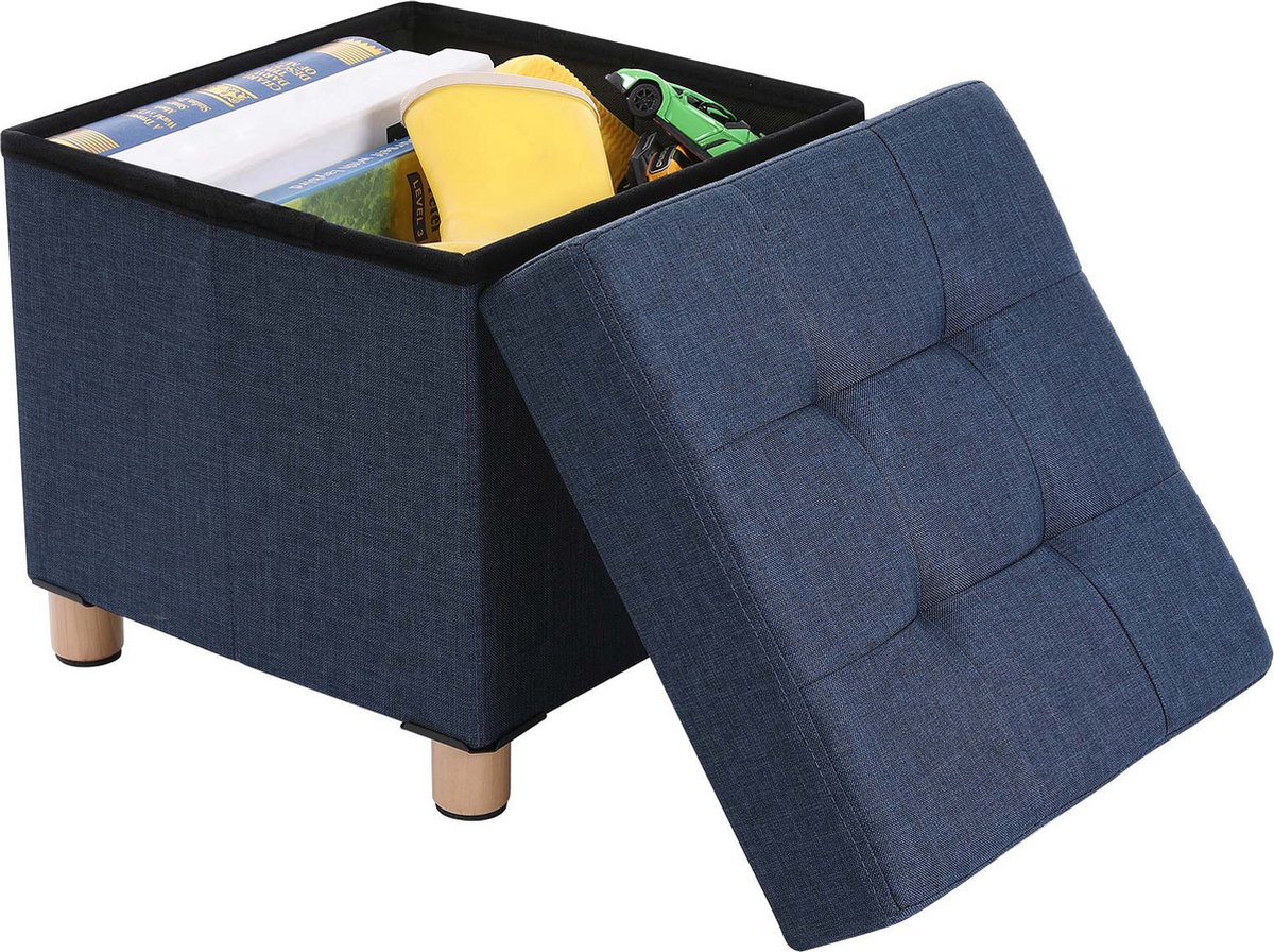 Opslag poef - Opberg poef - Opvouwbare zit kast - Zit kist - Marine ...