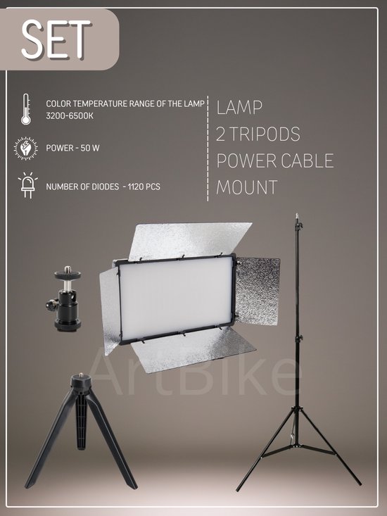 Pro LED lamp - Studio belichting - Fotografie belichting - Video lamp ...
