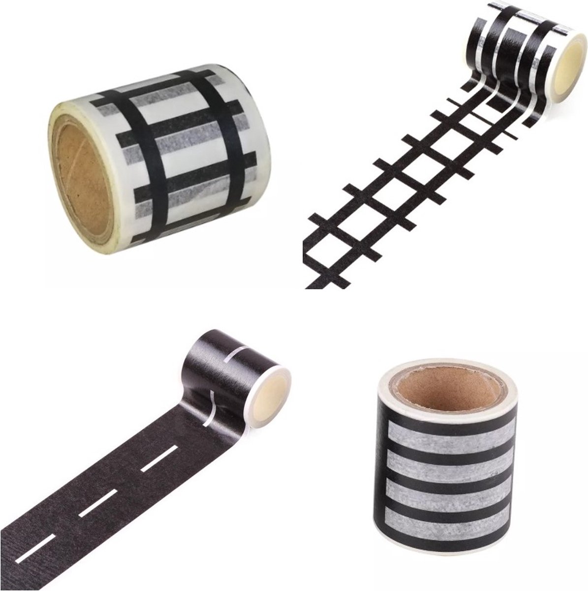 Washitapes verkeer | set van 4 - speelplakband trein en auto ...
