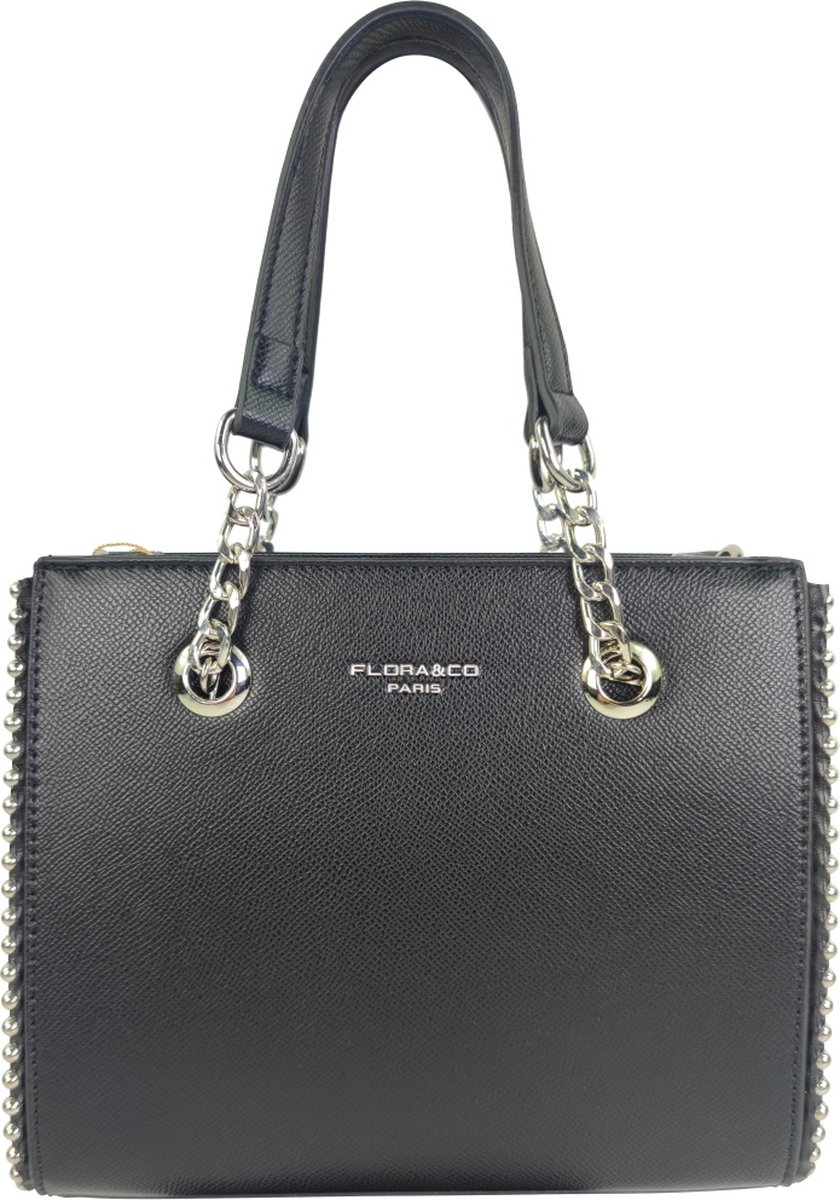 Flora&Co - Paris - luxe handtasje/crossbody tasje - studs - zwart | bol.com