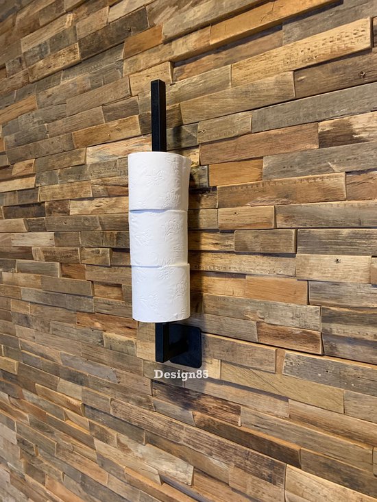 Design85 WC Rolhouder Industrieel Zwart Vierkant Staal Muurbevestiging ...