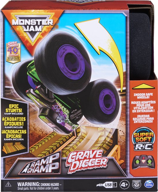 Monster Jam - Ramp Champ met Grave Digger - RC Voertuig - Schaal 1:15 ...