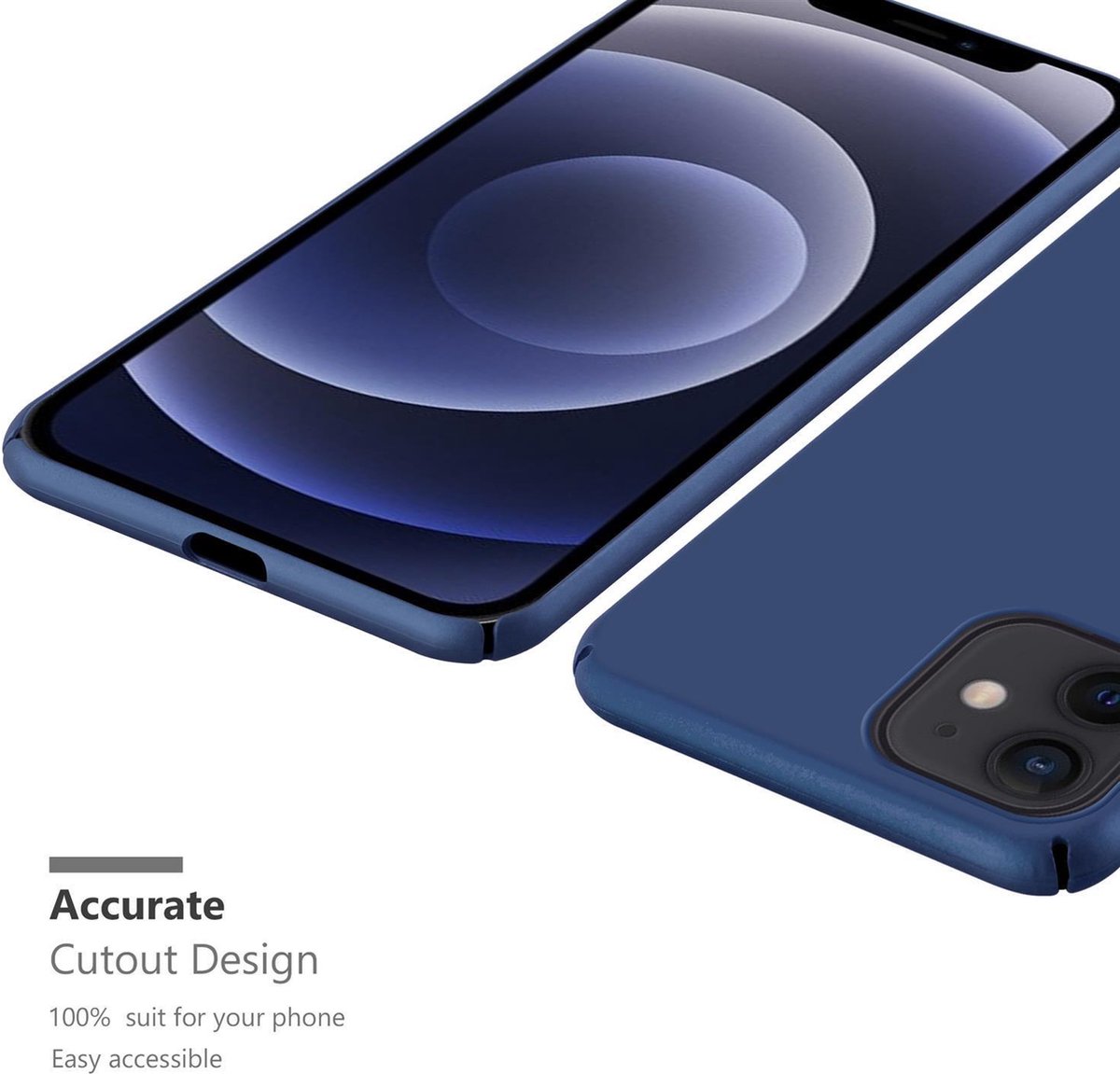 Cadorabo Hoesje voor Apple iPhone 12 MINI in METAAL BLAUW - Hard Case ...