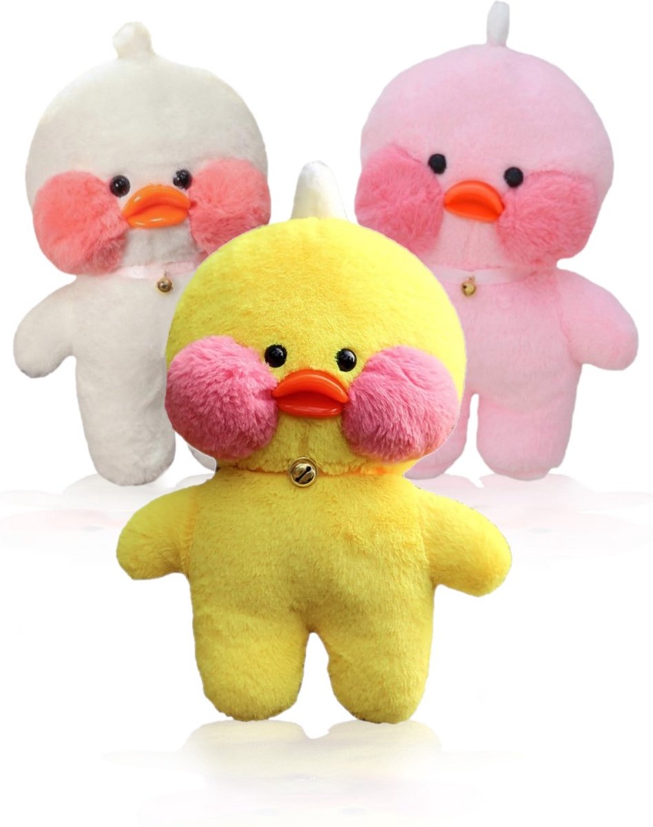 Klikkopers® Paper Duck - Cute Eend - Lalafanfan Duck 3 Knuffels ...