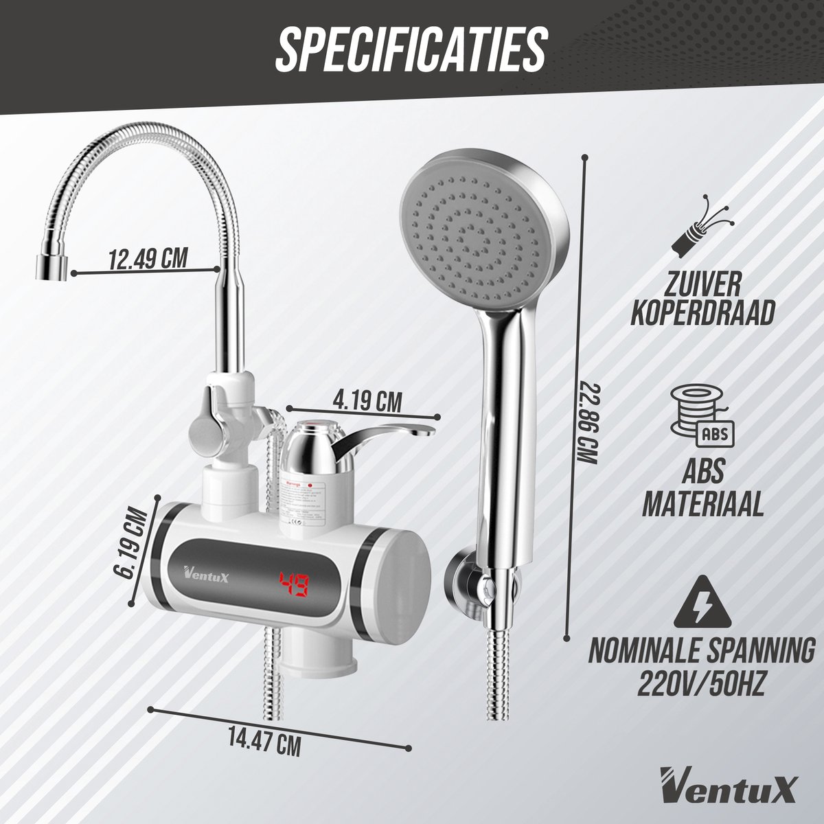 Ventux® Elektrische Boiler Met Universele Kraan – Keukenboiler ...