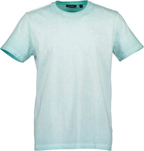 Blue Seven heren shirt - t-shirt heren KM - aqua print - 302768 - maat ...