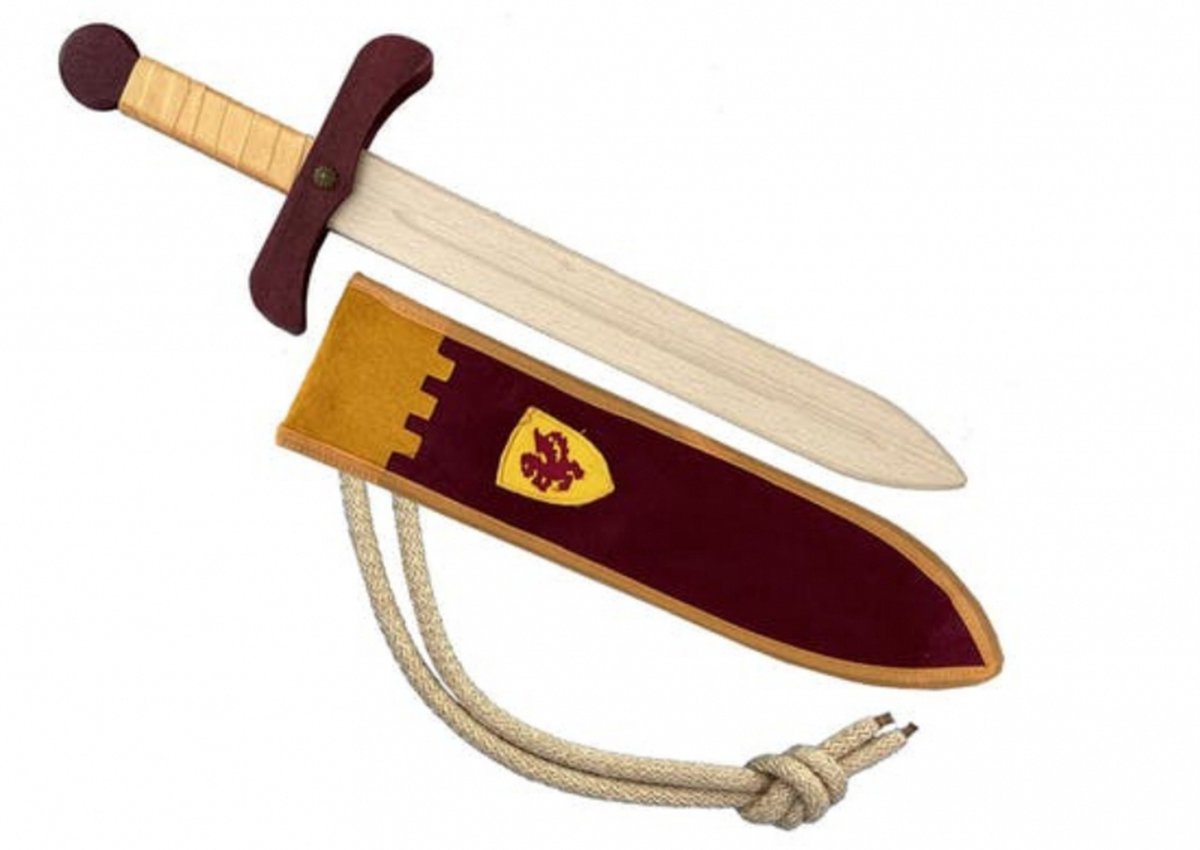 Épée en bois avec fourreau 50 cm - Arme jouet - Jouets en bois - Épée ...
