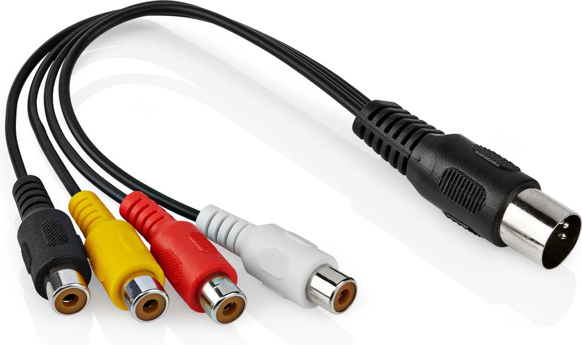 DIN naar tulp kabel - DIN 5-polig - 4x Tulp female - Stereo - Analoog ...