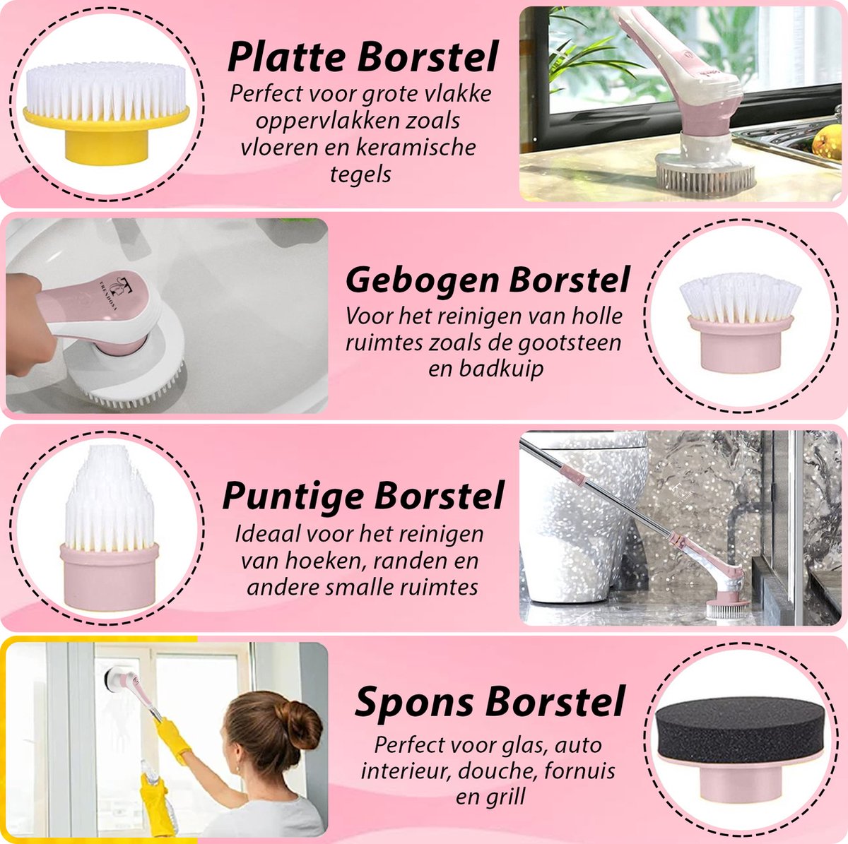 Trendosa Elektrische Schoonmaakborstel - Elektrische Schrobborstel ...