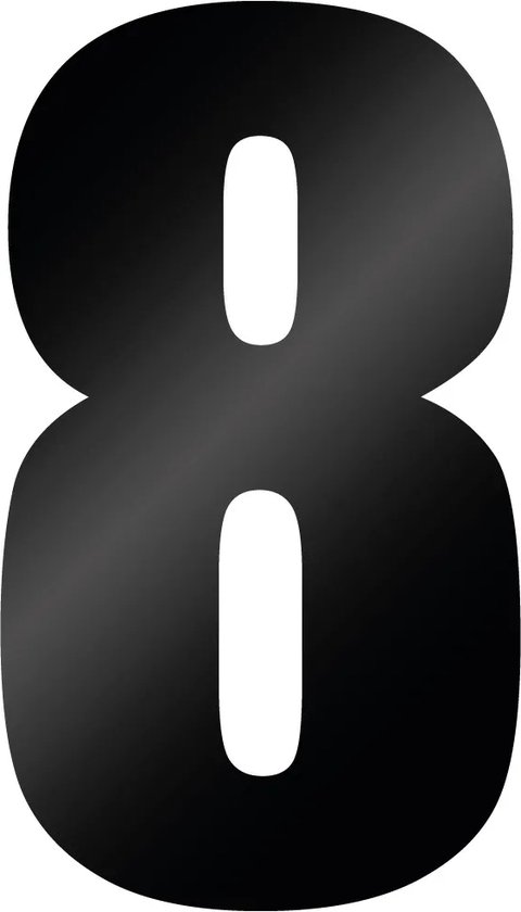Cijfer 8 - Set van 10 stickers - Lettertype Impact - Hoogte 5 cm ...