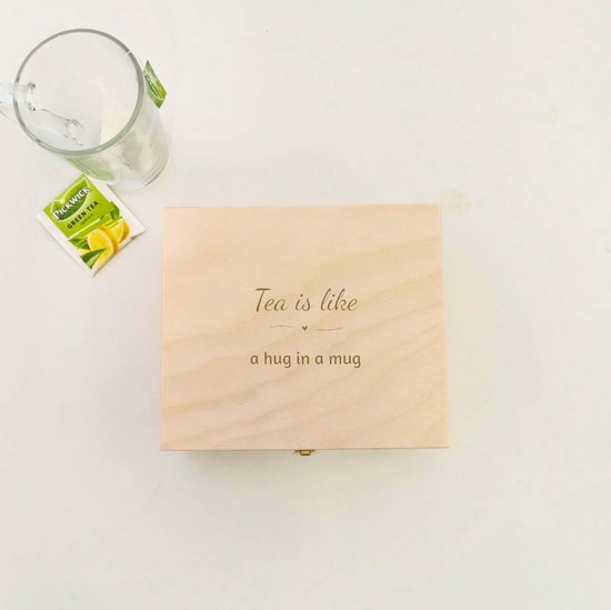 Theedoos - Theedoos 4 vaks - Cadeau - Theedoos hout - Theekist ...