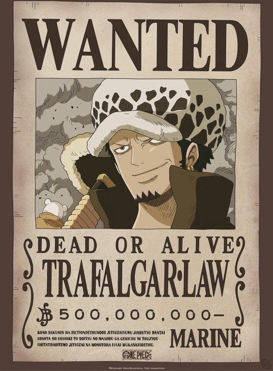 GBEye One Piece Wanted Law Poster - 38x52cm | bol.com