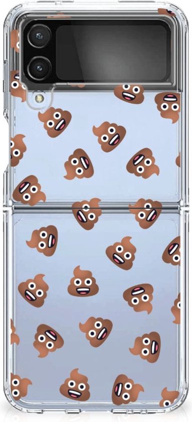 TPU bumper geschikt voor Samsung Galaxy Z Flip 4 Poep Emojis | bol.com
