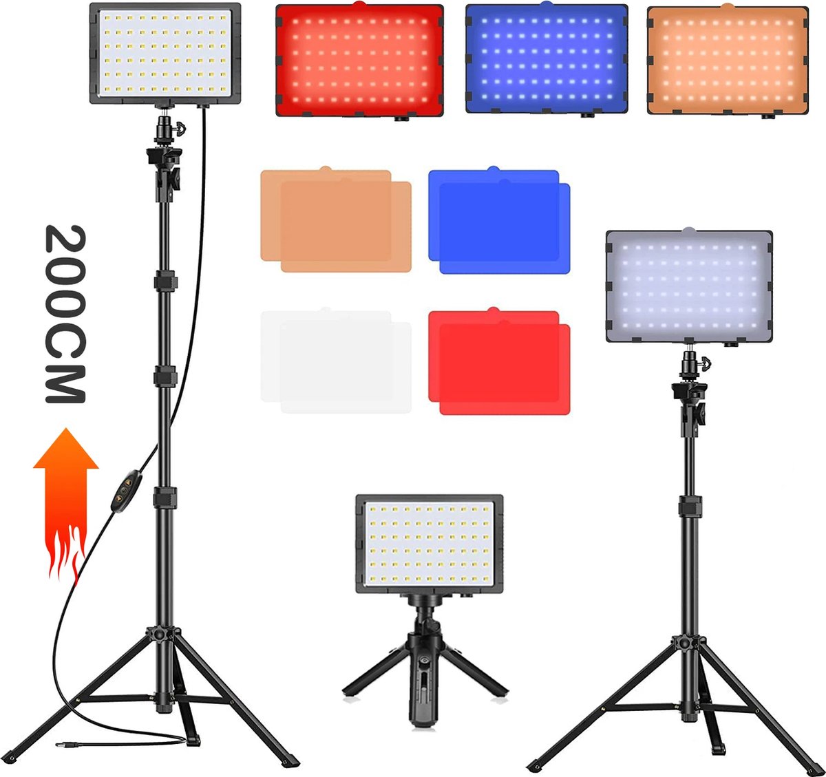 Studio lamp 4 kleuren - Lamp - 4 Kleuren - Statief - Verstelbaar | bol.com