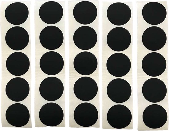 25 Grote Mat Zwarte Ronde Stickers Sluitstickers - Beschrijfbaar ...